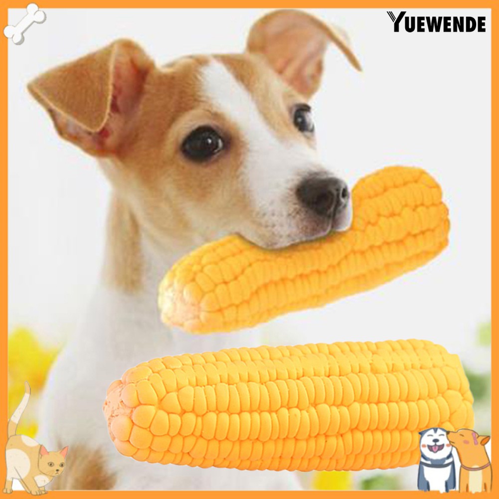 COD↭ Pet Dog Puppy Latex Corn Shape Squeaky Bite-resistant Interactive ...