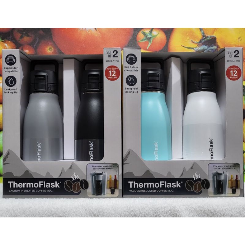 Thermoflask Vacuum Insulated Coffee Mug Tumbler Flip Lock Lid 17oz ...