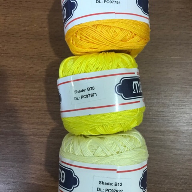 Monaco Crochet Thread 3ply shades of yellow | Shopee Philippines