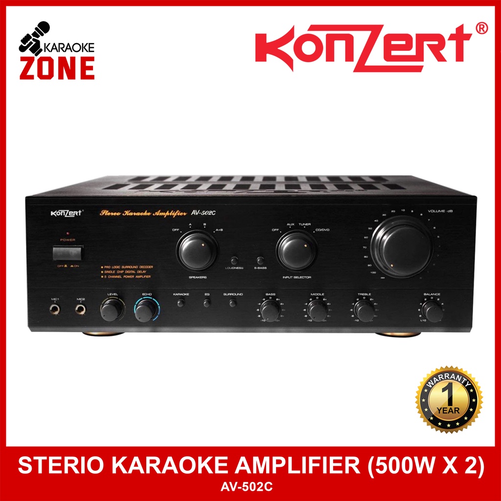 Konzert AV 502C / Stereo Karaoke Amplifier / Av 502 / Konzert Original Amplifier / Av 502c ...