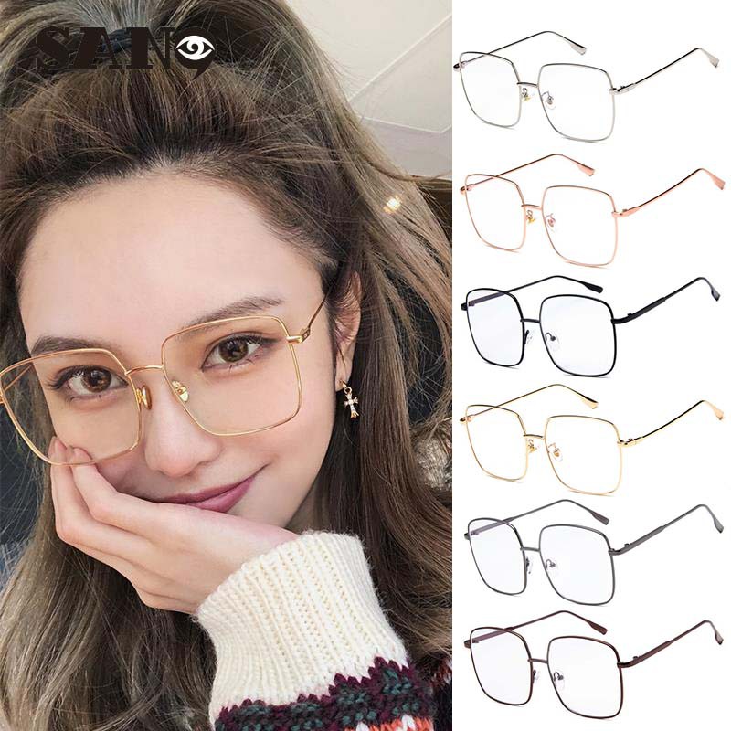【Cash on delivery】New Fashion Metal Large Frame Eyeglasses Women ...