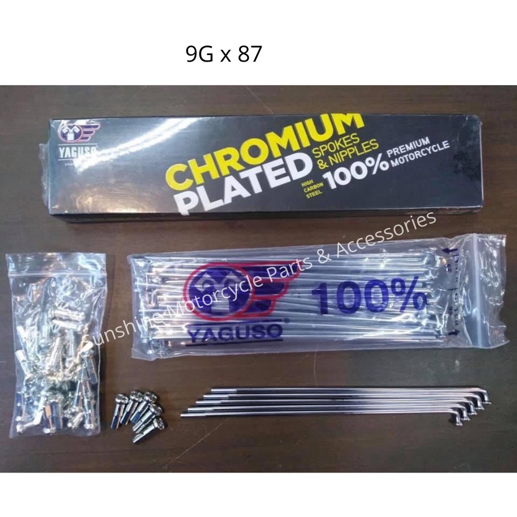 YAGUSO Spokes & Nipples Chromium Plated | Shopee Philippines