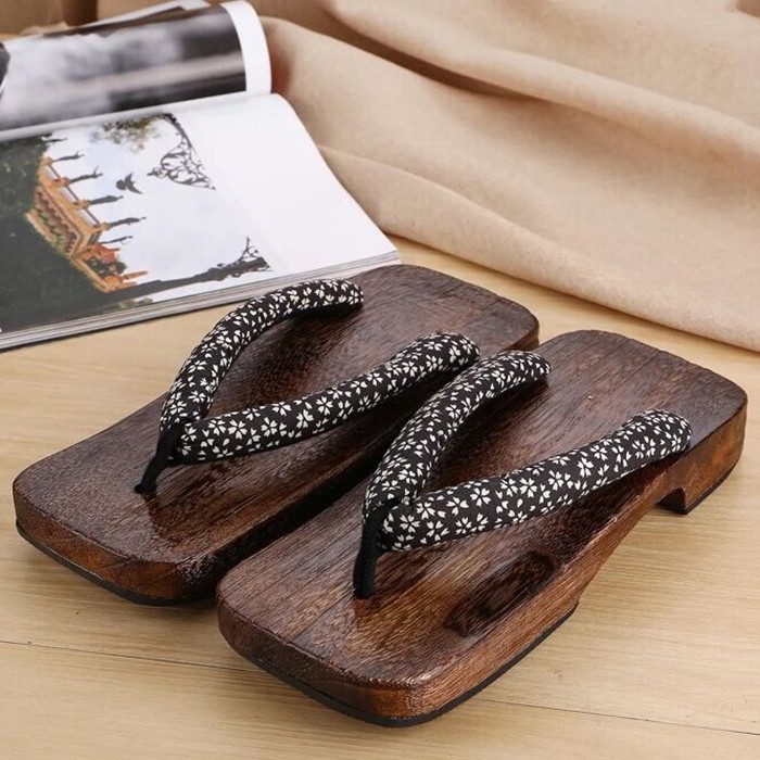 Clog Slippers Men's Japanese-Style Clogs Clog Wooden Wooden Bottom ...