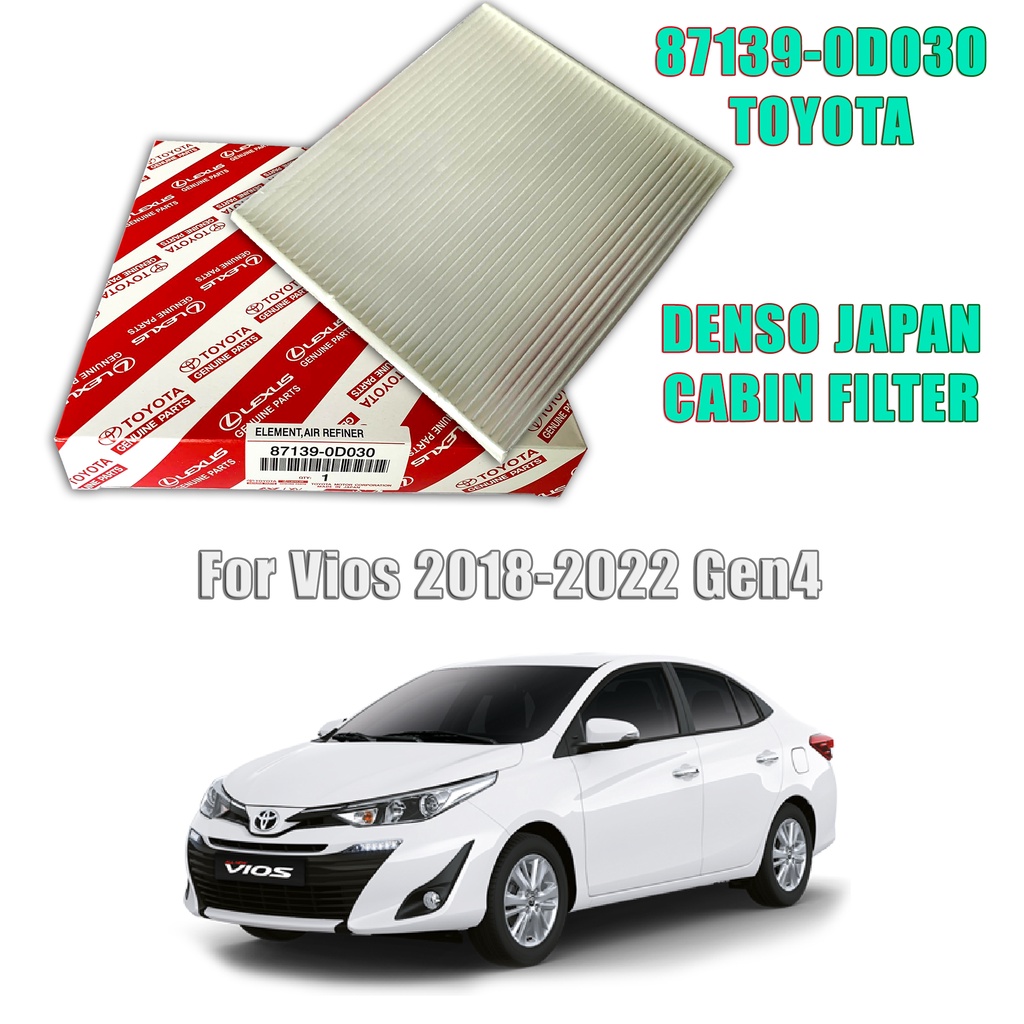 TOYOTA Vios Prime 2018-2022 Gen4 Denso Japan Cabin Filter (87139-0D030) | Shopee Philippines