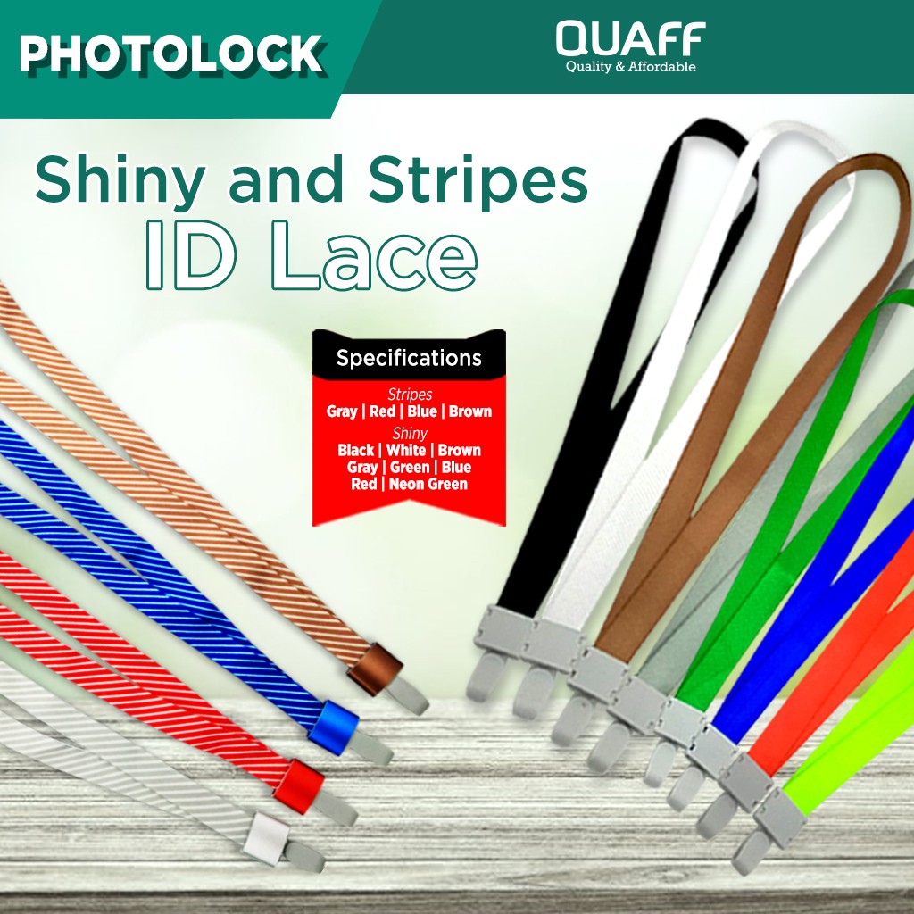 Shiny ID Lace with Plastic Hook or Stripe Id Lace w/ hook 1.5cm/5pcs ...