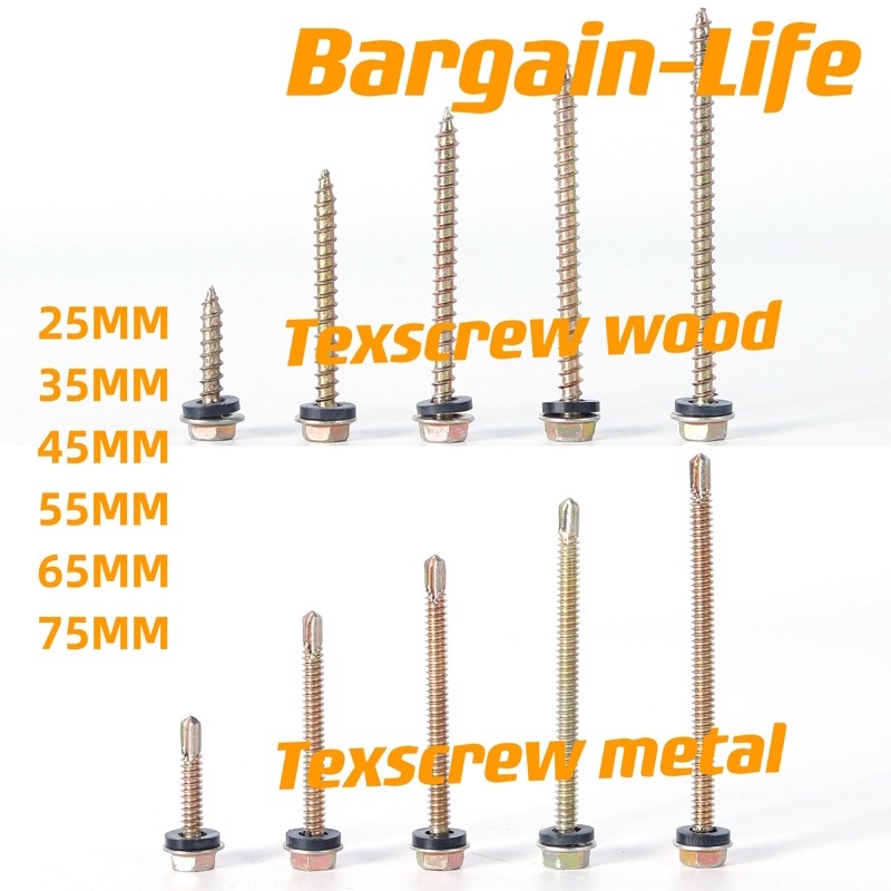 Text Screws for Wood or Steel / Metal Pack of 25mm 45mm 55mm 65mm 75mm ...