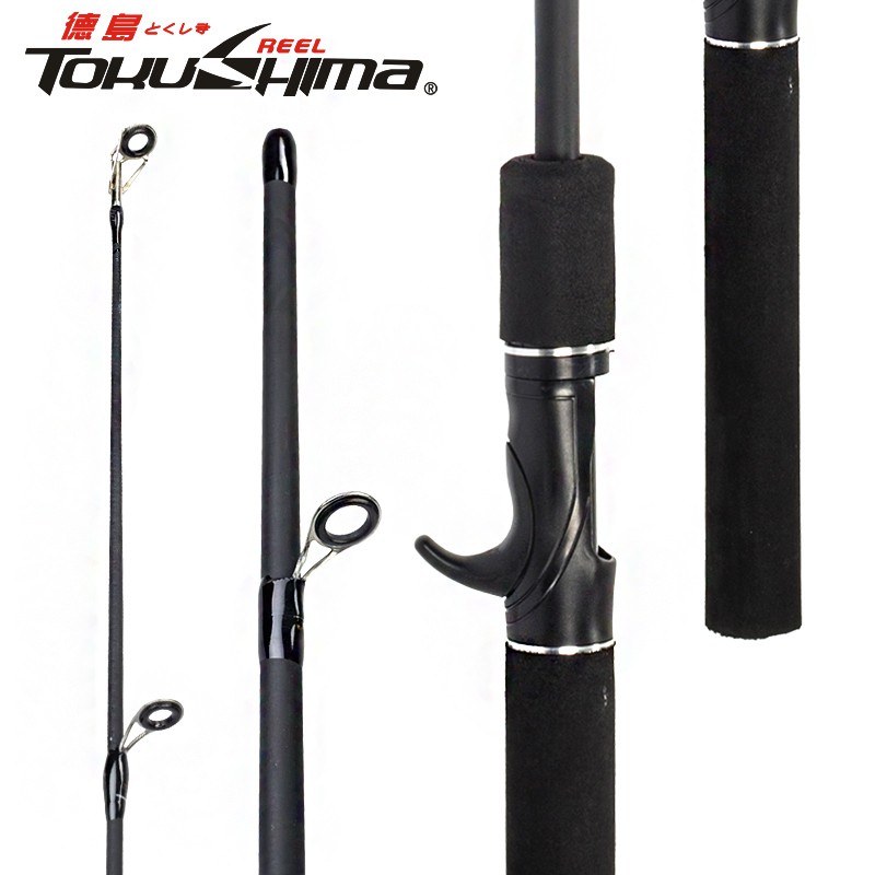 Black Ultralight Lure Fishing Rod 1.6M/1.8M/2.1M Super Strong FRP ...