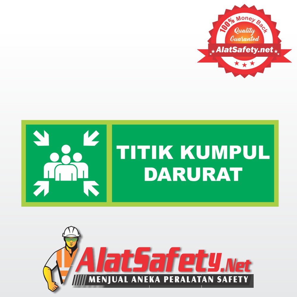 K3 Safety Sign Sticker Arrow Sign Emergency Gathering Point Direction ...