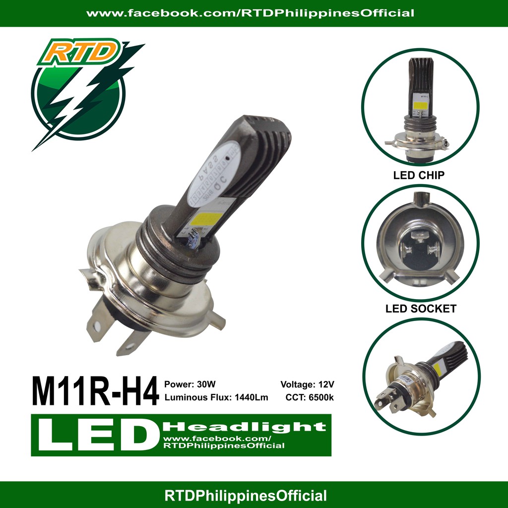 ORIGINAL RTD RAYTON LED HEADLIGHT M11R - H4 | RTD PHILIPPINES OFFICIAL ...