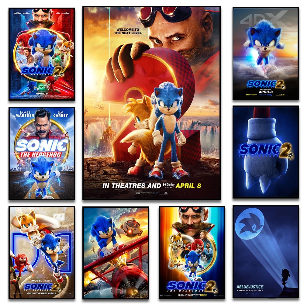 Sonic the Hedgehog 2 Movie Poster Sonic The Hedgehog Print 2022 Action ...
