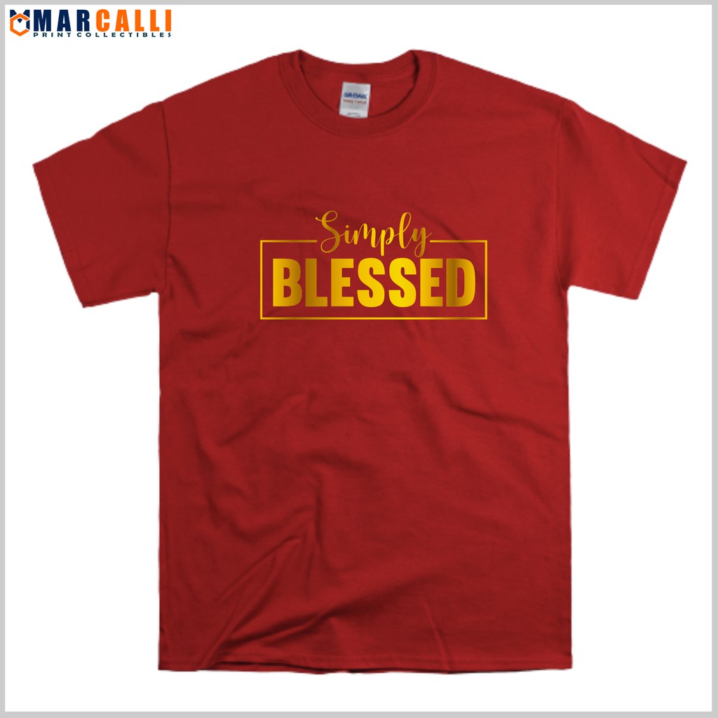 SIMPLY BLESSED Unisex Men Ladies Christian Bible Verse Cotton T Shirt ...