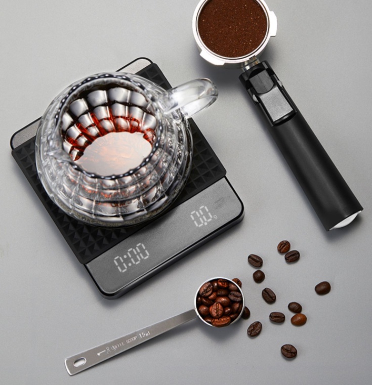 New 0.1g~3kg Black Electronic Scale Auto Timer Pour Over Espresso Smart ...
