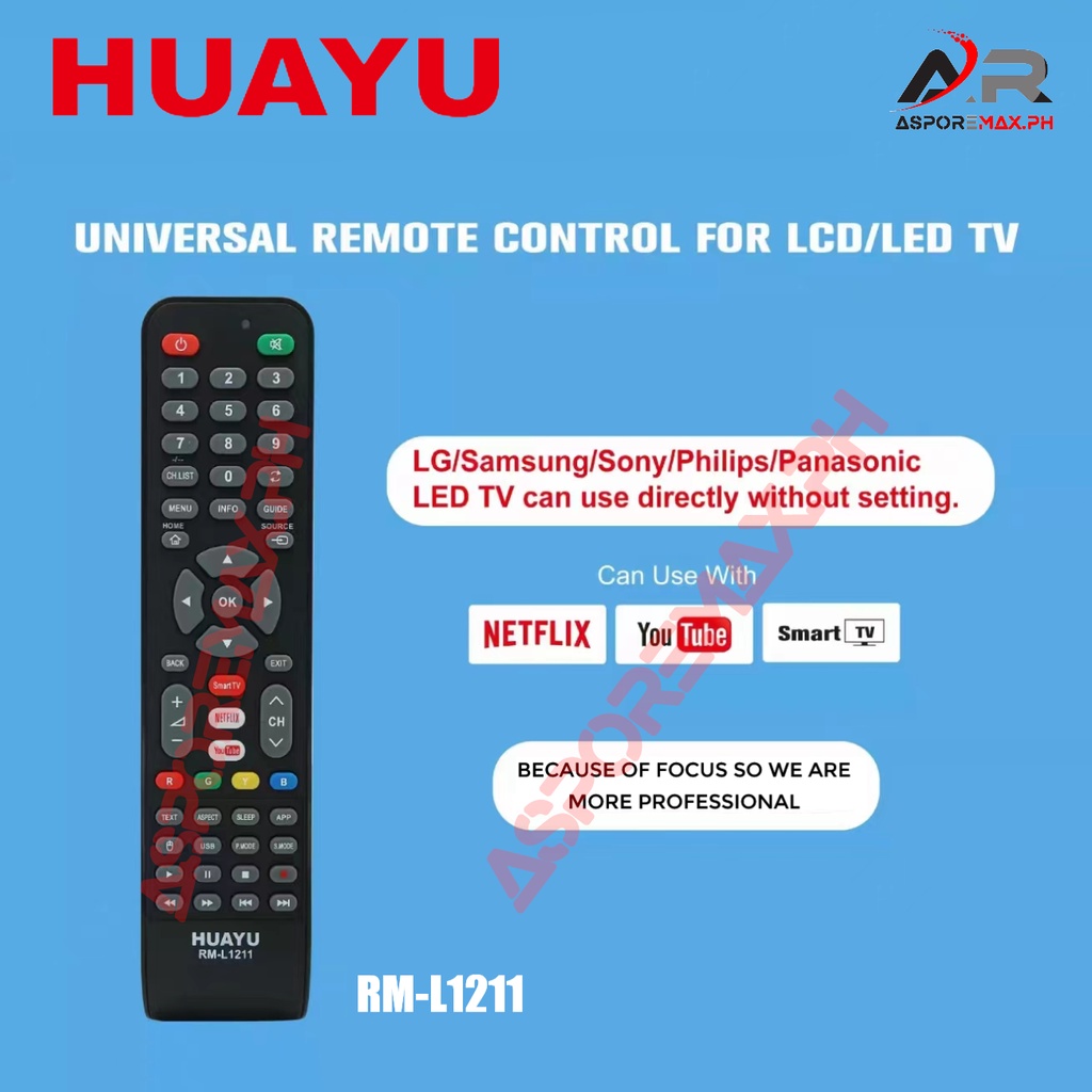 Huayu RM-L1211 Universal LED/LCD TV Remote Control COD | Shopee Philippines