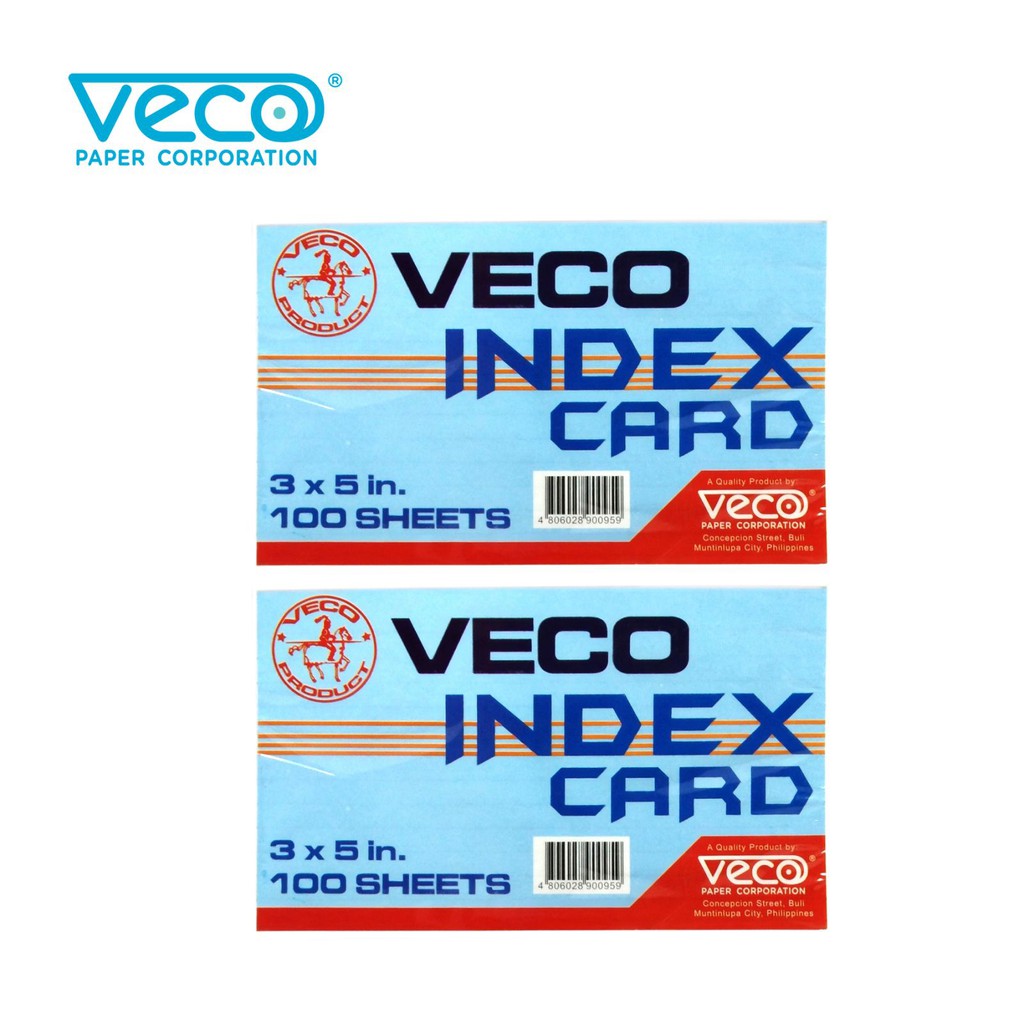 Veco Index Card Ruled (packed in resealable plastic) 120gsm (2packs ...