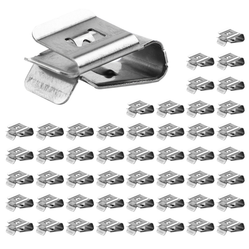 HL 50 Pcs Stainless Steel Cable Clips kit Solar Panel Wire Clip PV ...