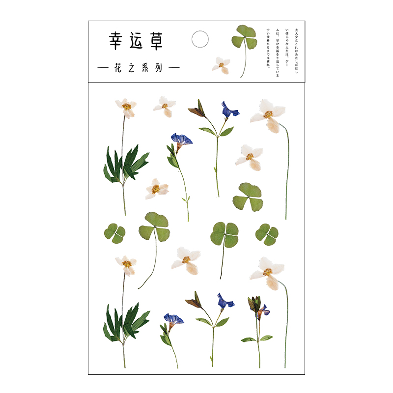 ENWEI 12 Designs Flower Series Stickers PET Waterproof Plant Sticker ...