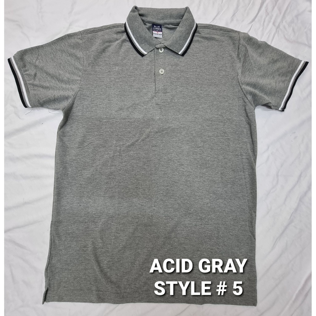 Blue Corner Fashion Polo Style # 5 (ACID GRAY) | Shopee Philippines