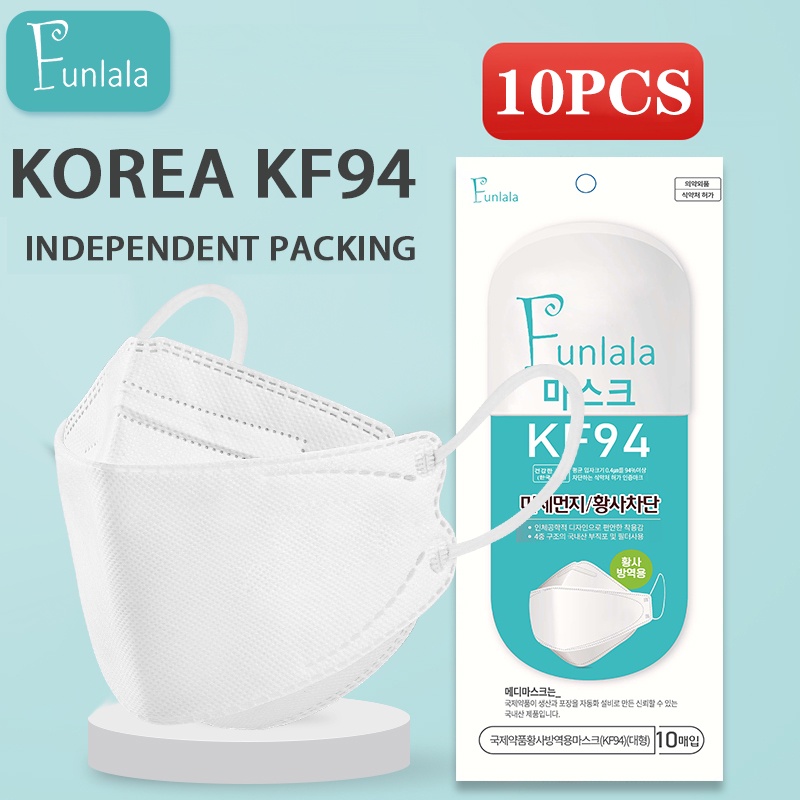 FUNLALA 10PCS KF94 Nanofiber Filter Face Mask Anti-dust Anti-Fog Face ...