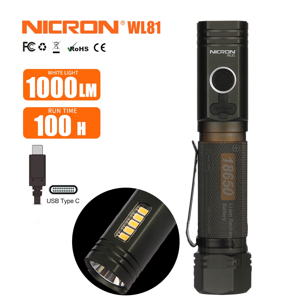 Nicron Led Flashlight Wl81 Dual-bulb Spotlight/Floodlight Flashlight ...