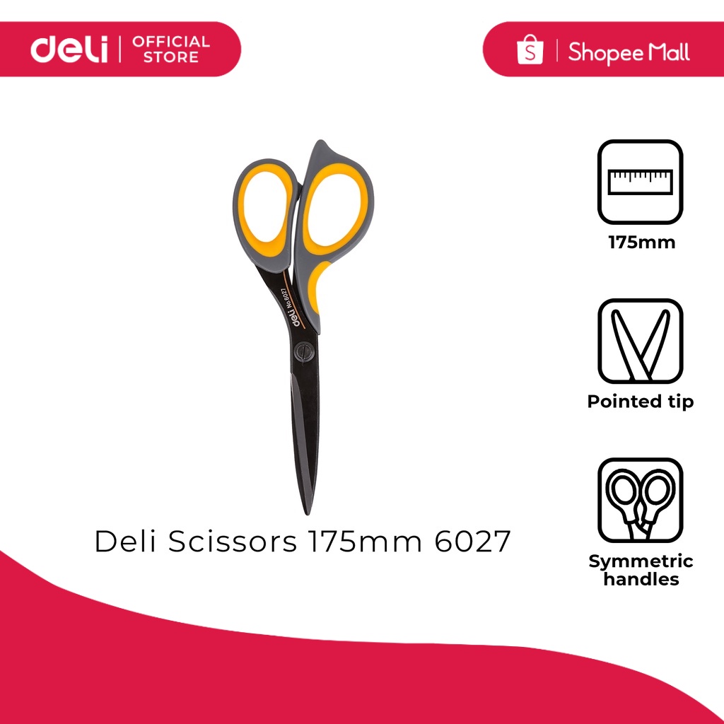 Deli 6027 Scissors 175mm (1PC) [75326027] | Shopee Philippines