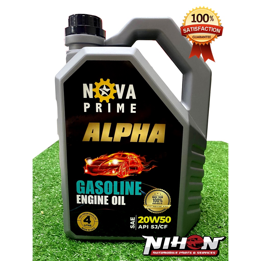 NOVA PRIME ALPHA GASOLINE ENGINE OIL SAE 20W50 API SJ/CF (4L) | Shopee ...