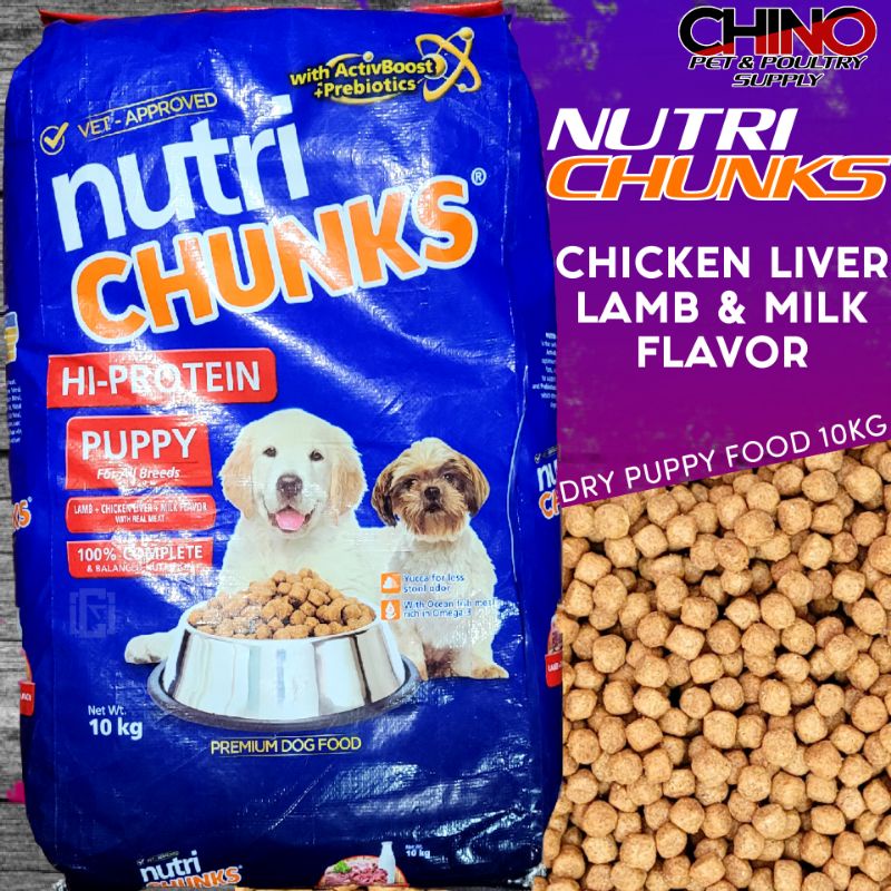NUTRI CHUNKS PUPPY (HI-PROTIEN) LAMB, CHICKEN LIVER & MILK FLAVOR 10KG. | Shopee Philippines