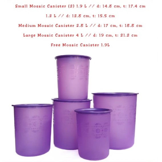 Mosaic Canister set Purple (5) Round Jar | Shopee Philippines