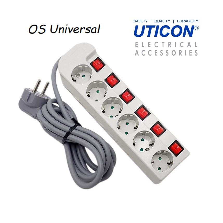 UTICON 6-HOLE GROUND CONNECTOR + SELF-SWITCH + ST-1682SW CABLE | Shopee ...