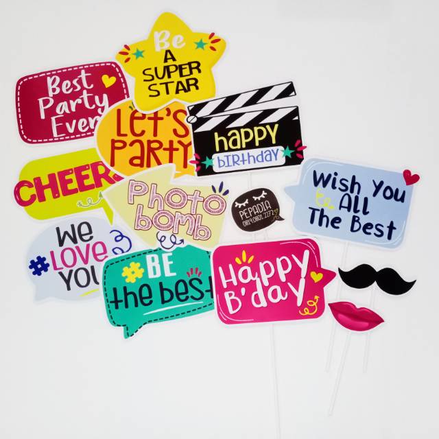 Birthday SAYING Fun Props Photobooth Photo Accessories Decoration Party ...
