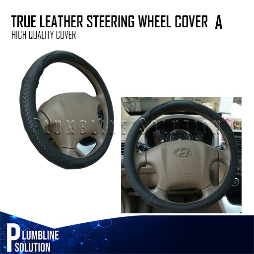 Universal Car Leather Steering Wheel Cover Anti Slip For 38cm