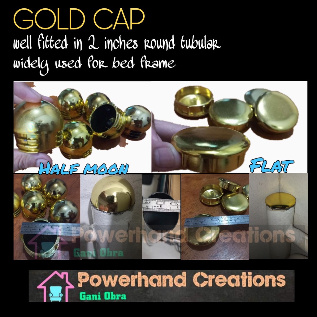 GOLD END CAP for 2" inches Round Tubular-BED FRAME | Shopee Philippines