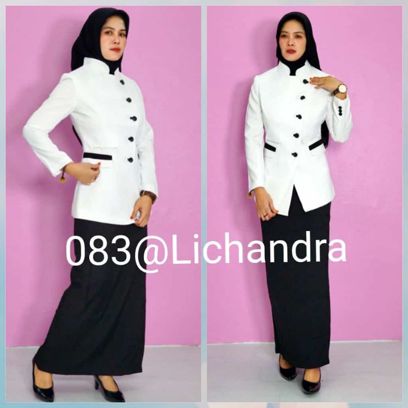 PUTIH Women's Local Government Uniform White lichandra blazer/Work ...