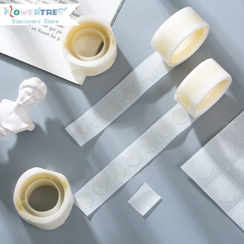 100 Pcs/Roll Glue Point Clear Removable Adhesive Dots Double Sided Dots ...
