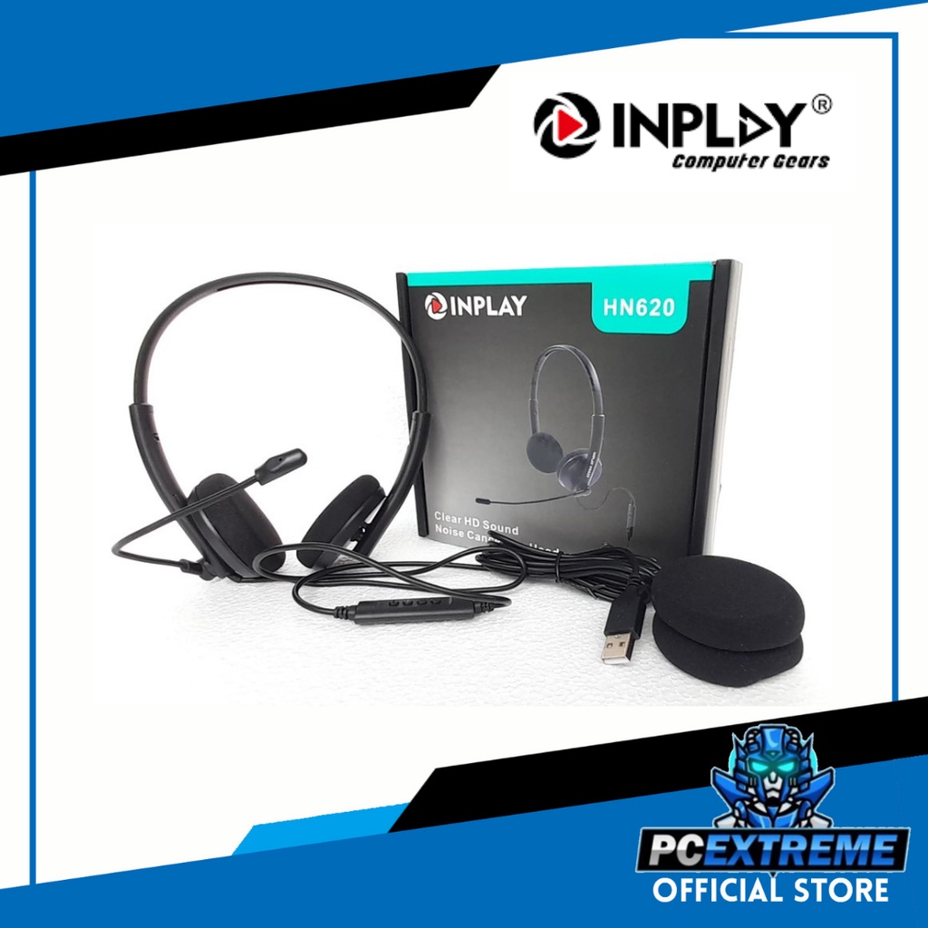 INPLAY HN620 Noise Cancellation Headset w/ Microphone Clear HD USB ...
