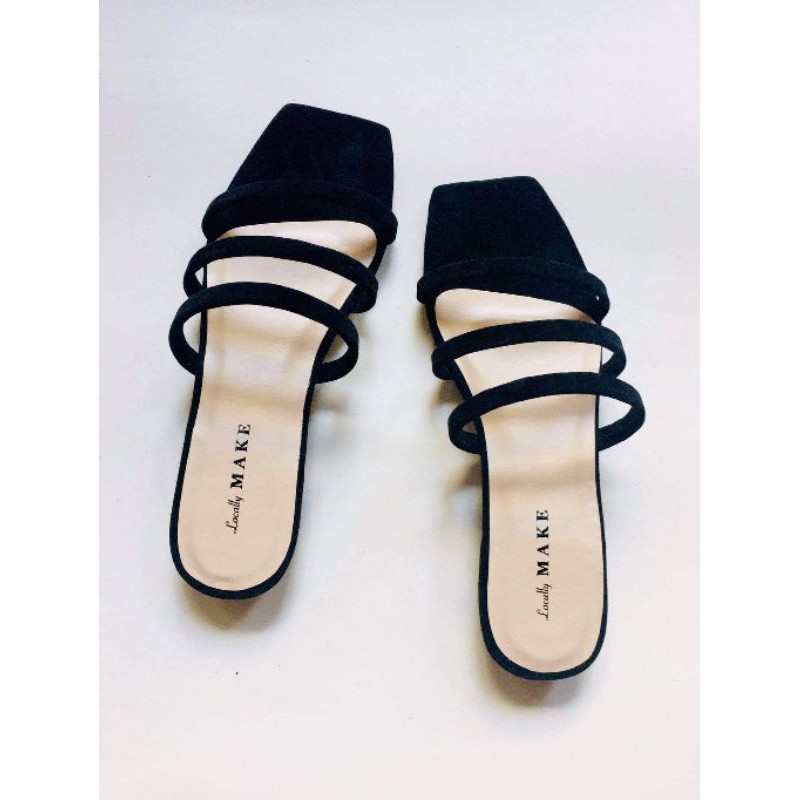 Locally Make Sandals (Marikina Made)- Aliyah 3 straps with mini heels ...
