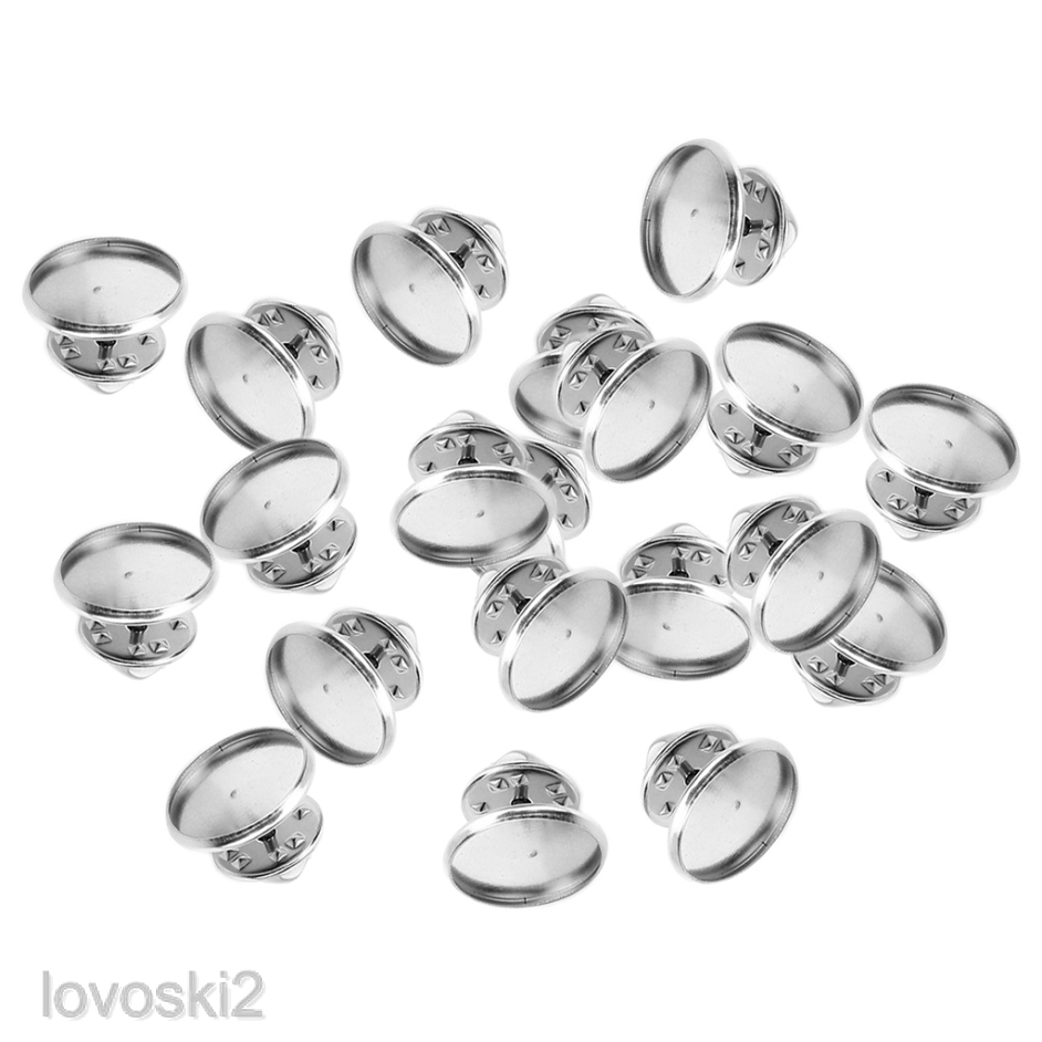 20x Brooch Blank Lapel Pin Base with Round Pad 12/14/16mm DIY | Shopee ...