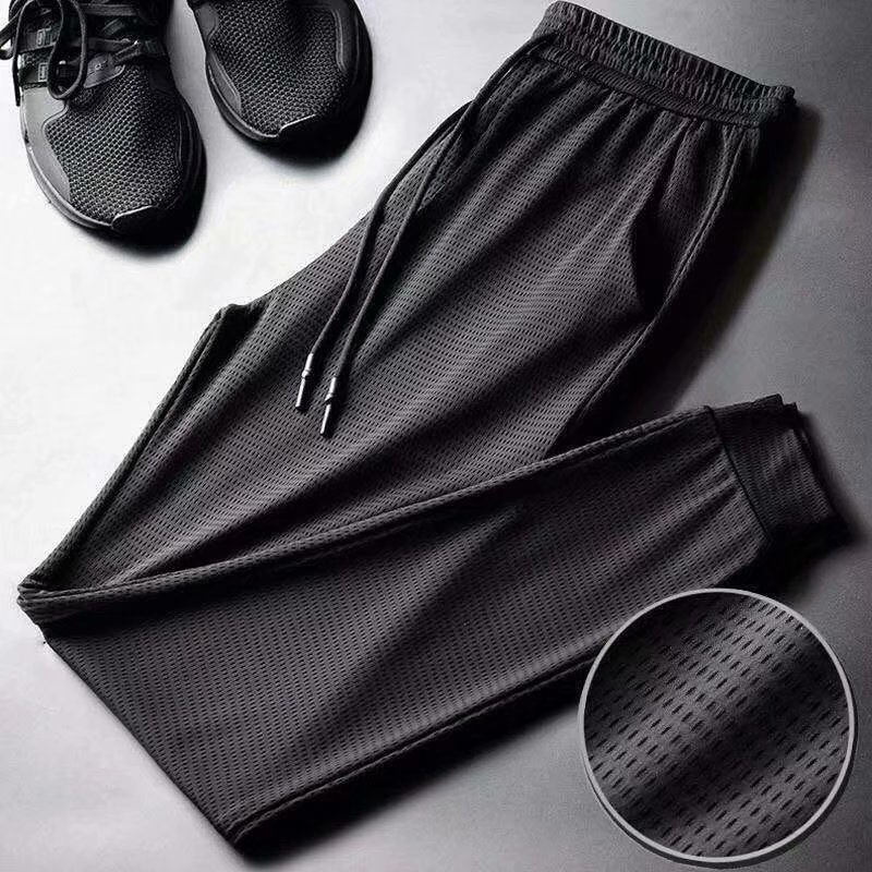 Korean Mesh Breathable Fast Drying Jogger Pants Dual Pocket Elastic ...