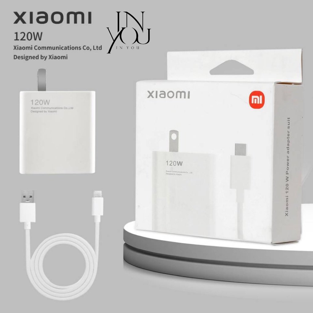 IN YOU Xiaomi 120W Power Adapter Suit Fast Charger W Type-C USB Cable ...