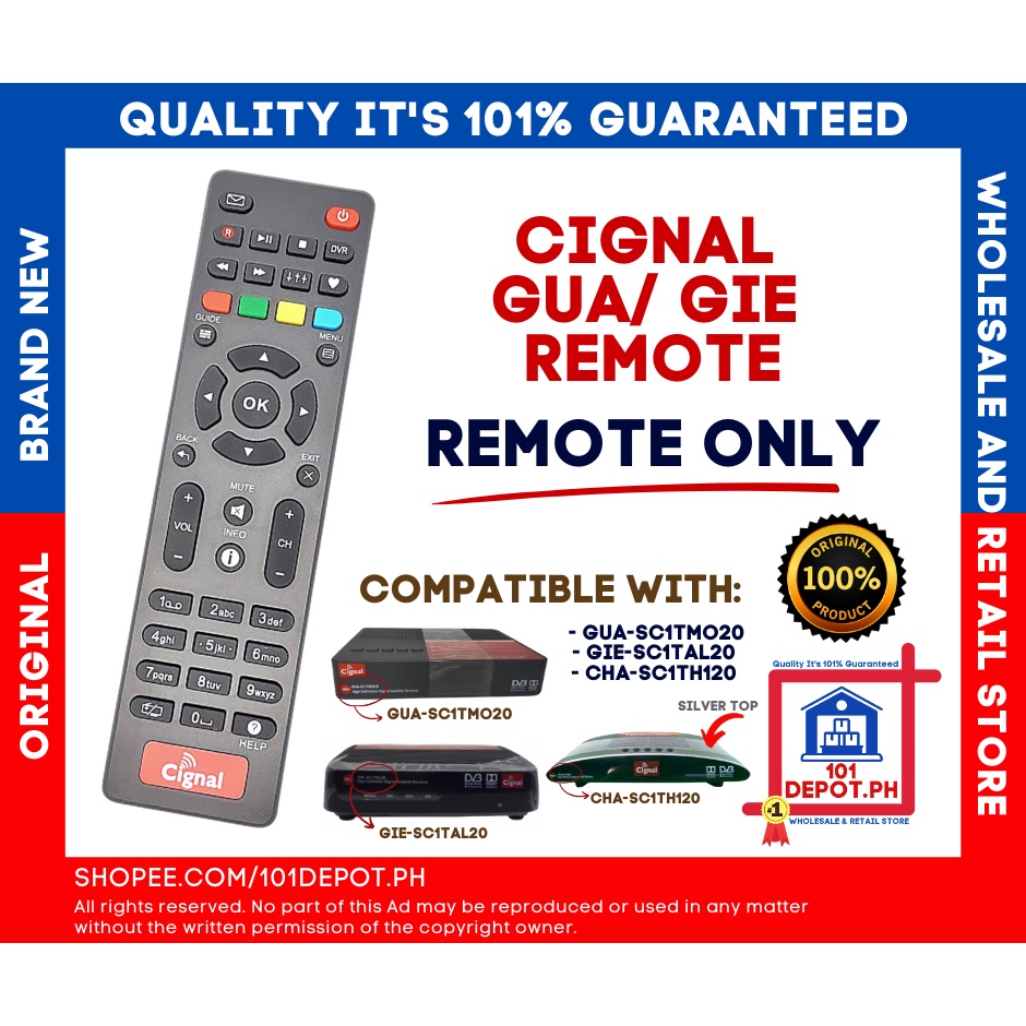 ORIGNAL Cignal GIE-SC1TAL20 REPLACEMENT(REMOTE ONLY) | Shopee Philippines