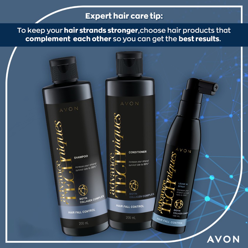 Avon Advance Techniques Hair Fall Control Shampoo and Conditioner 200ml ...