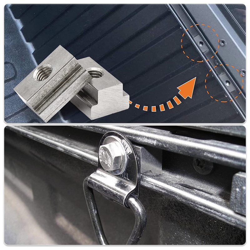 YO 4pcs Bed Deck Rail Profile T-Slot Nuts for Trailer Pickup Truck SUV ...