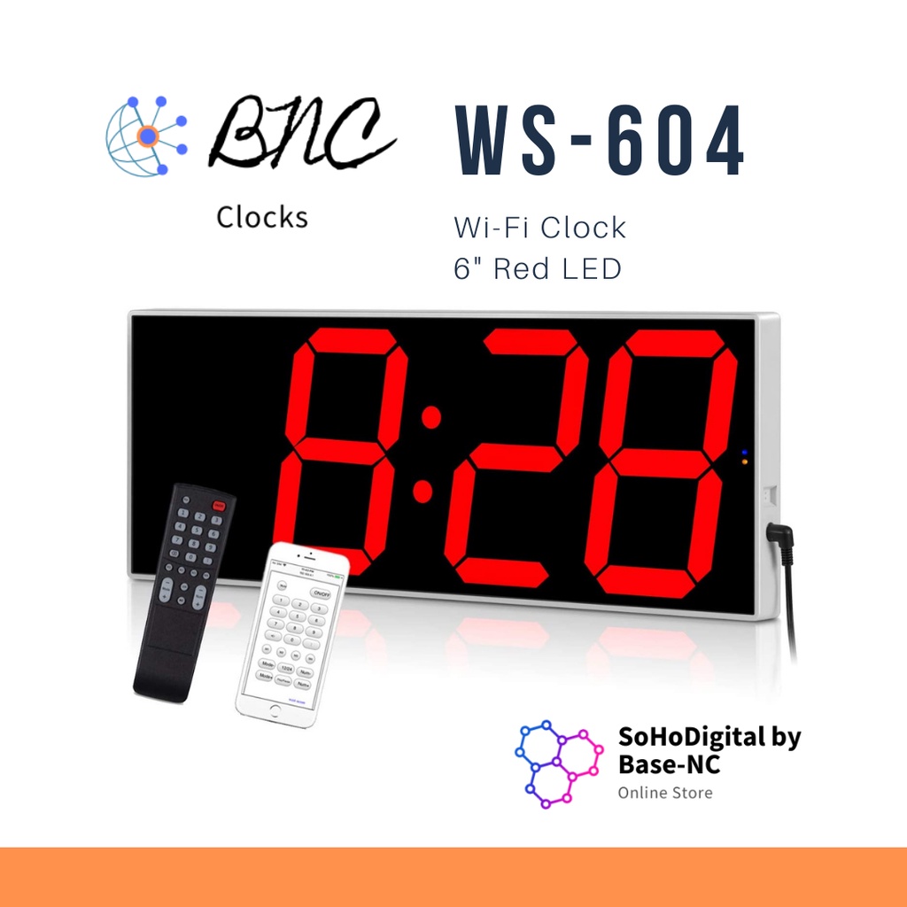 Smart Wi-Fi Digital LED Wall Clock Large Oversized Display Wireless ...