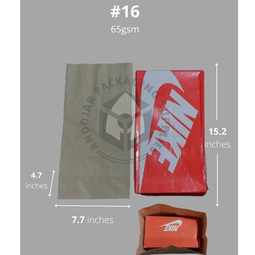 Big Sizes Brown Kraft Bag Supot 50PCS for Food, Clothes, Gift Packaging ...