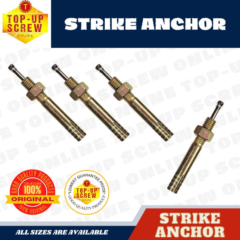 10pcs | Strike Anchor 1/4, 5/16, 3/8, 1/2 × 70, 1/2 × 100 | Shopee ...