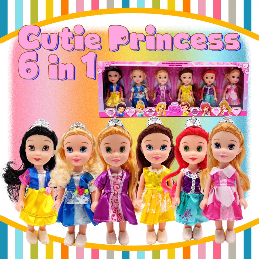 Little Princesses 6 In 1 Cutie Doll Long Hair Toys for Girls | Shopee ...