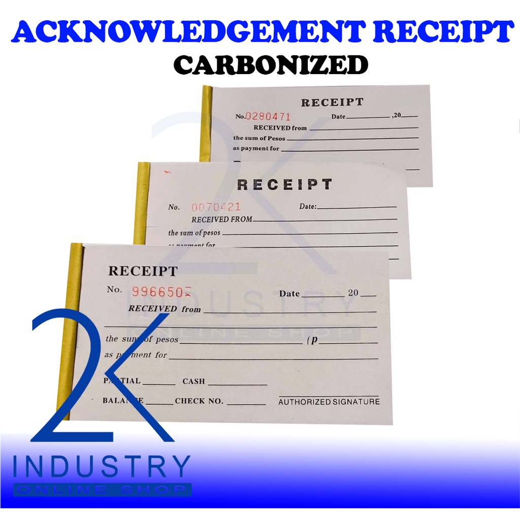 Temporary / acknowledgement Receipt Resibo carbonize 2 ply | Shopee ...