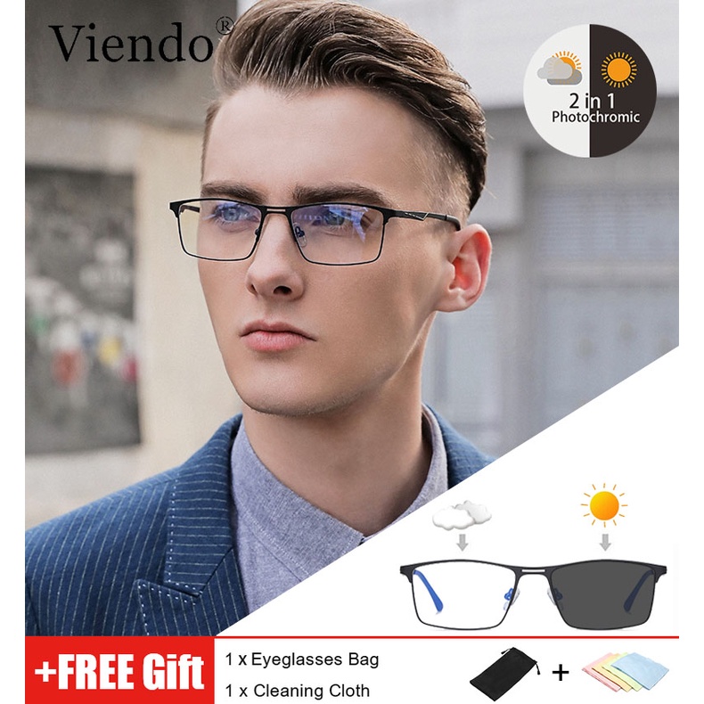 Fashion Photochromic Anti Radiation Glasses For Women Men Sun Adaptive ...