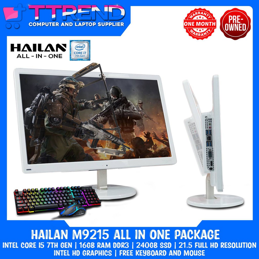 Hailan M1022 X6 All in One Desktop PC Intel i3-6100 i3-7100 7th i5-7400 7th Gen, 8GB DDR3 120GB ...