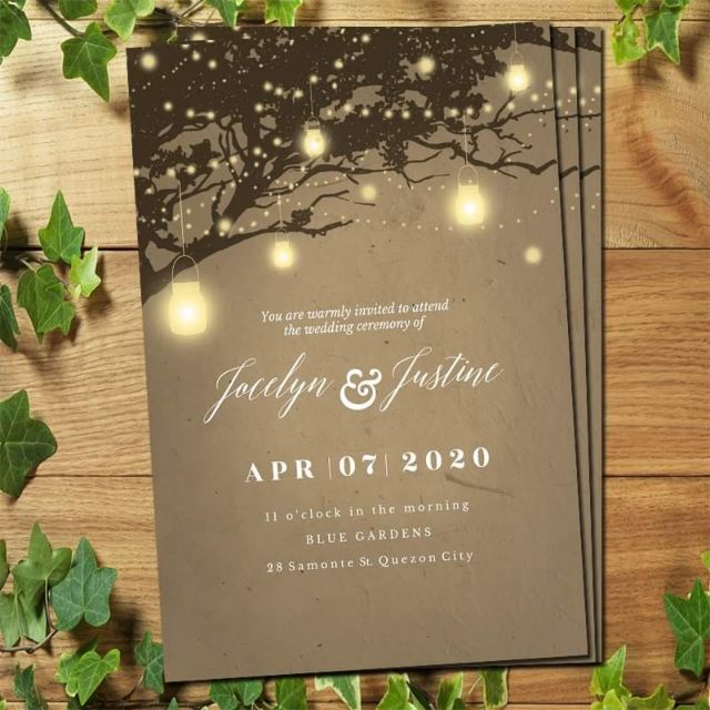 Sparkling Wedding Invitation (Free Layout / Laminated) | Shopee Philippines