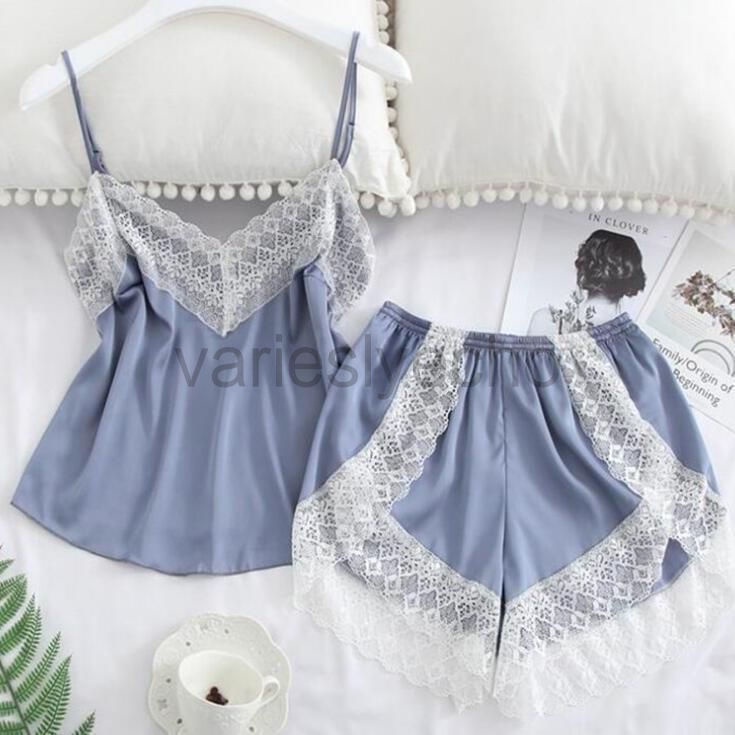 4xl Sexy Pajama Set For Women Lace Cami And Shorts Two Piece Satin Lingeri Plus Size Shopee